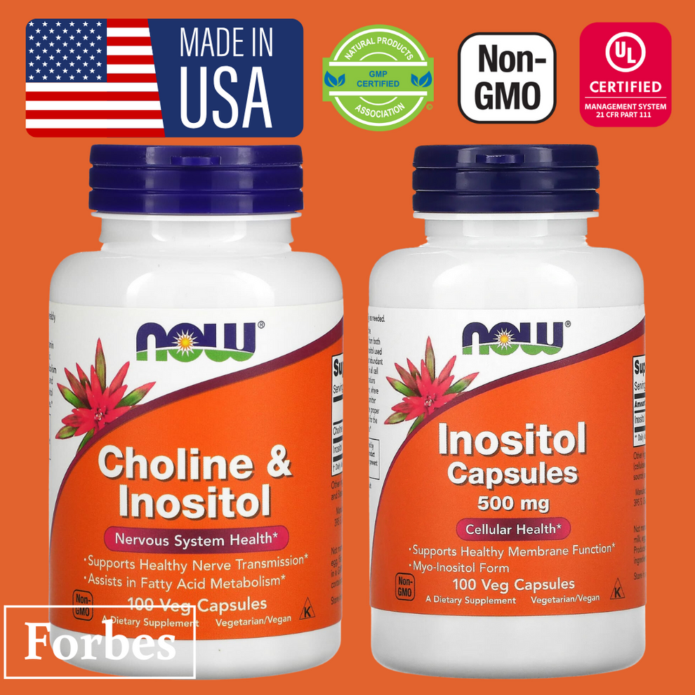 Now Foods Choline & Inositol / Inositol Capsules 500 mg 100 Veg Capsul ...